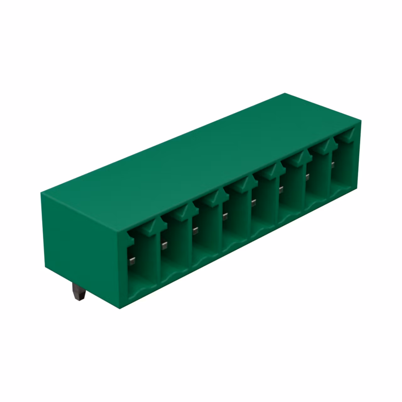 3.50mm Pitch Eurostyle Right-Angle PCB Header, Green Housing, 8 Circuits for sale