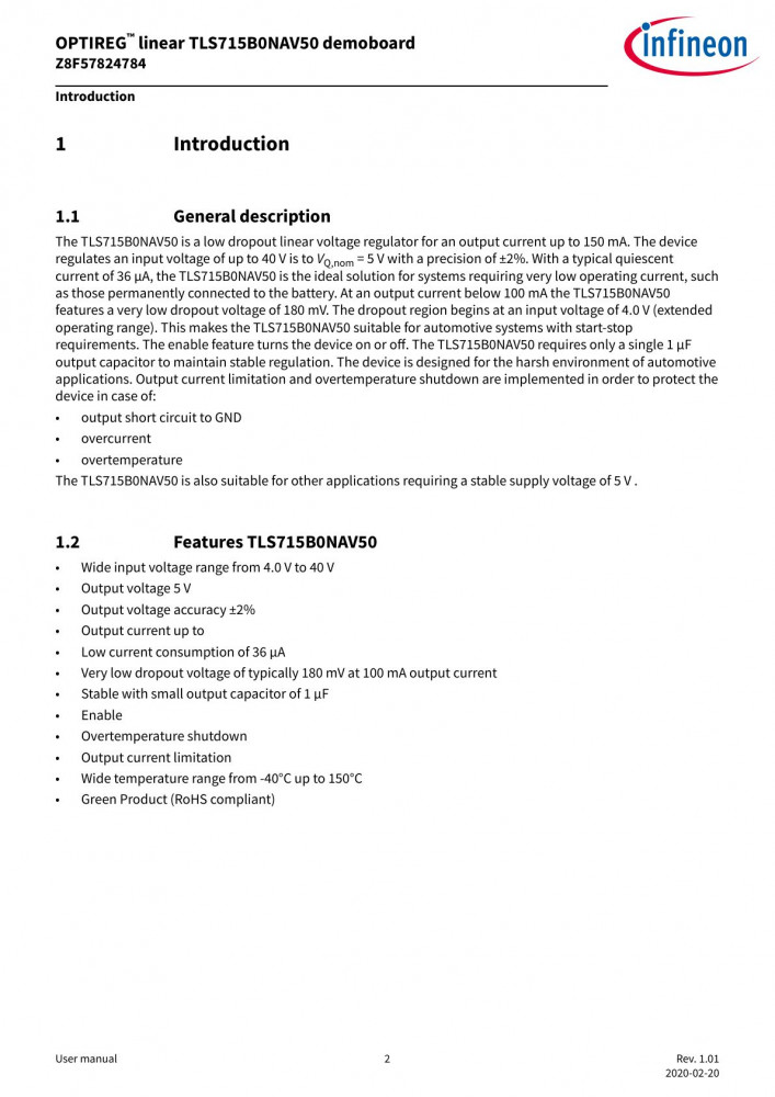TLS715B0NAV50 demonstration board document page 2