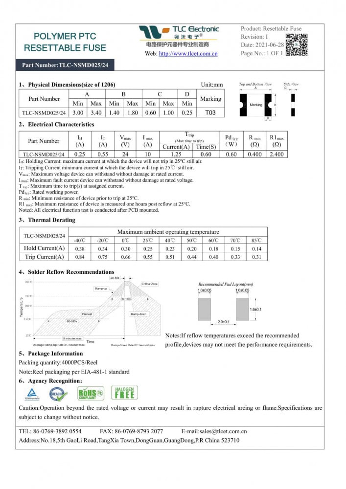 TLC-NSMD025/24 technical document preview