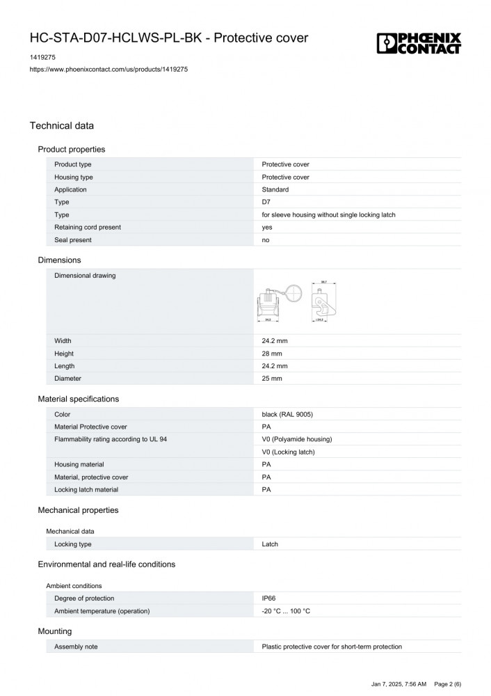 Phoenix Contact 1419275 technical document page 2