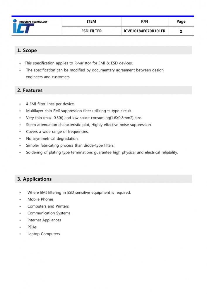 ICVE10184E070R101 datasheet page 2
