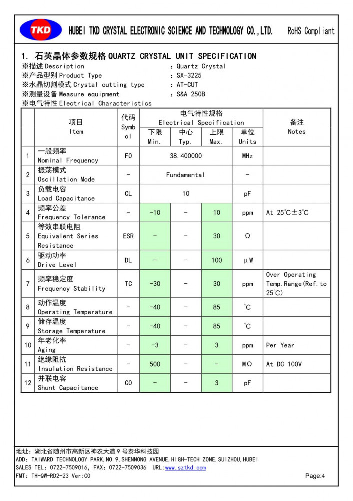 SX32Y038400BA1T specification page 4