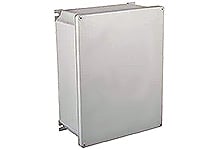 Enclosure, Die-cast Aluminum, S-8000 Series, with External Mounting Flanges, 166 x 141 x 64mm Outside Dimensions, Light Grey RAL 7035