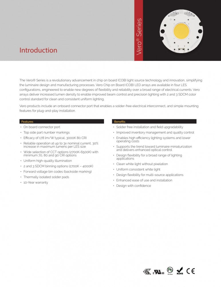 Bridgelux Vero 13 datasheet page 2