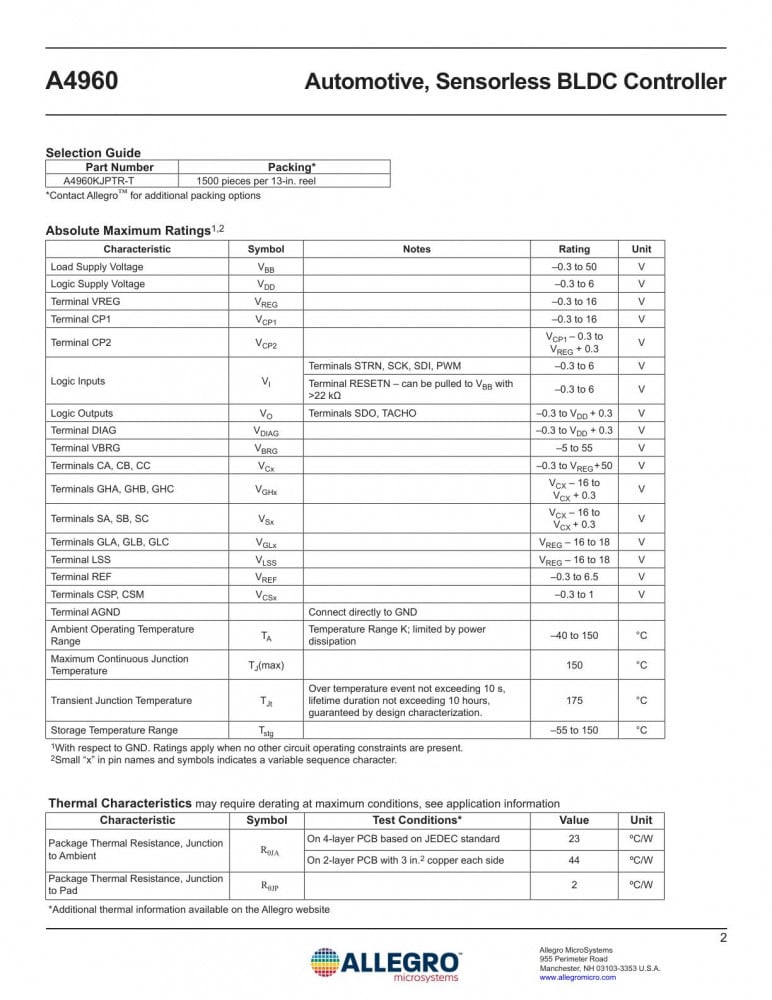 A4960 datasheet page 3