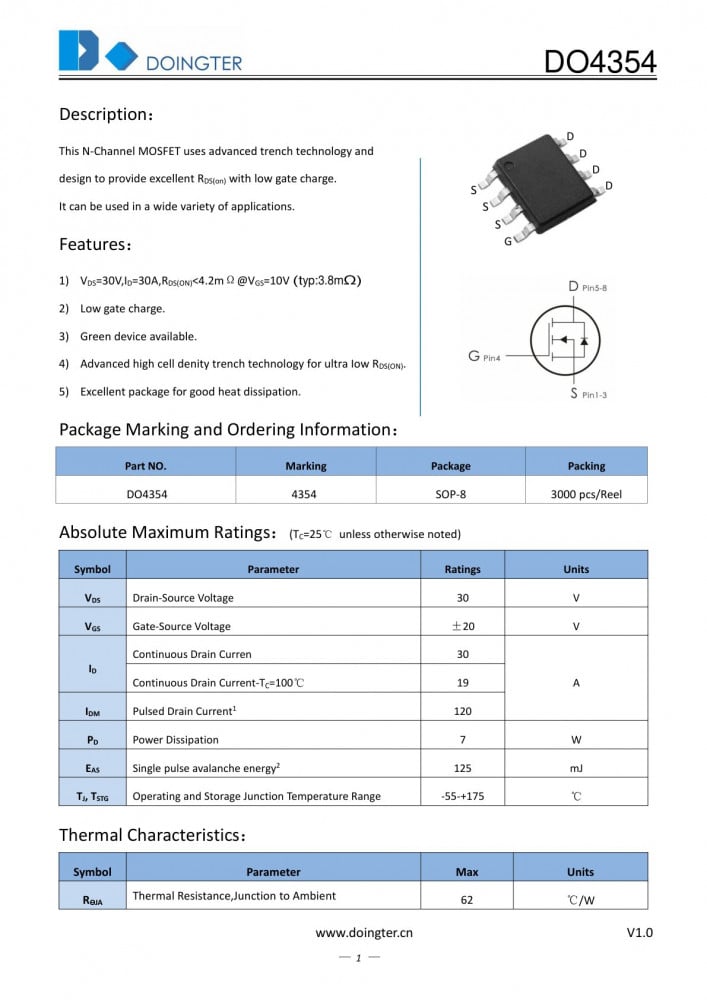 DO4354 datasheet page 1