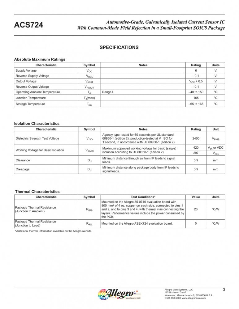 ACS724 datasheet page 3