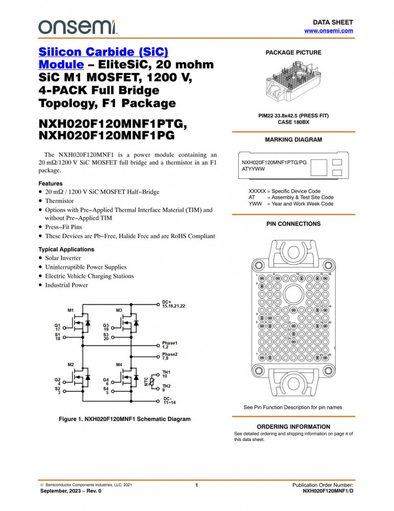 NXH020F120MNF1 datasheet page 1