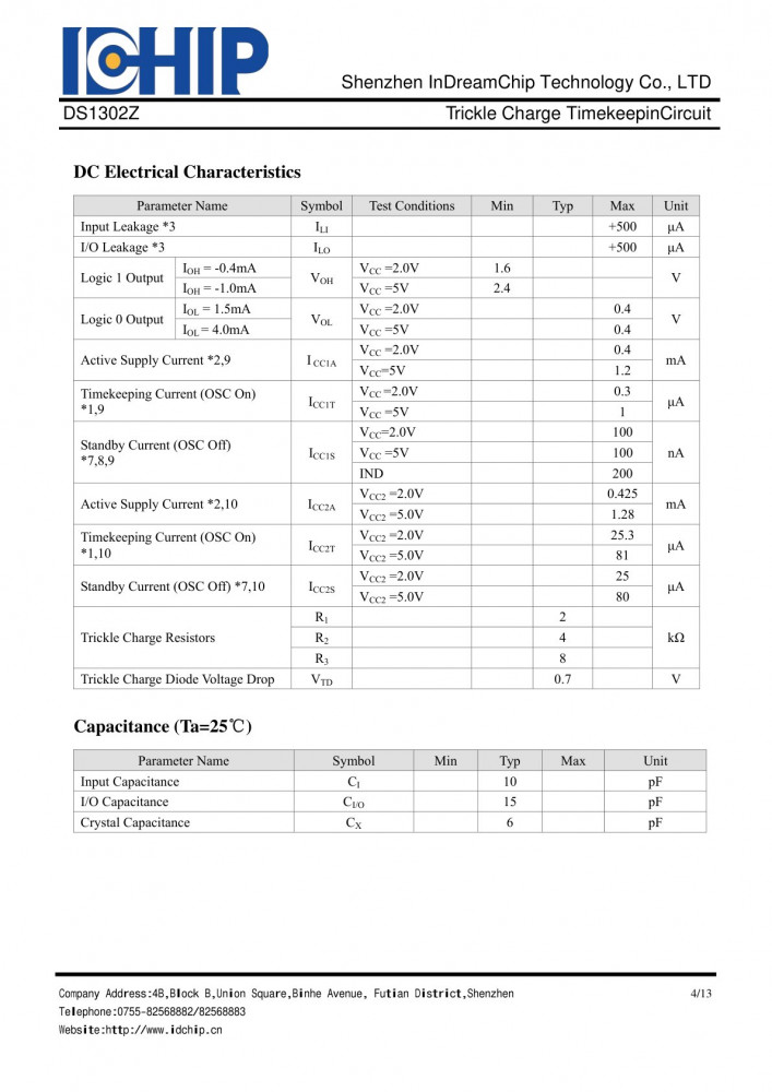 DS1302Z datasheet page 4