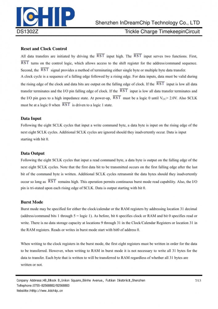 DS1302Z datasheet page 7