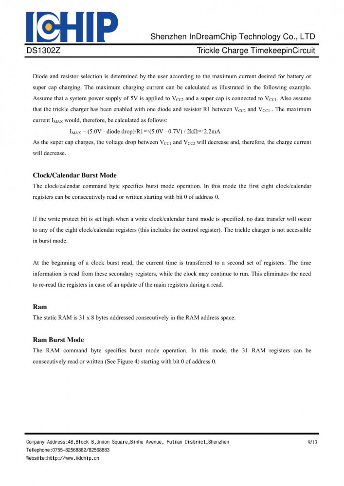 DS1302Z datasheet page 9
