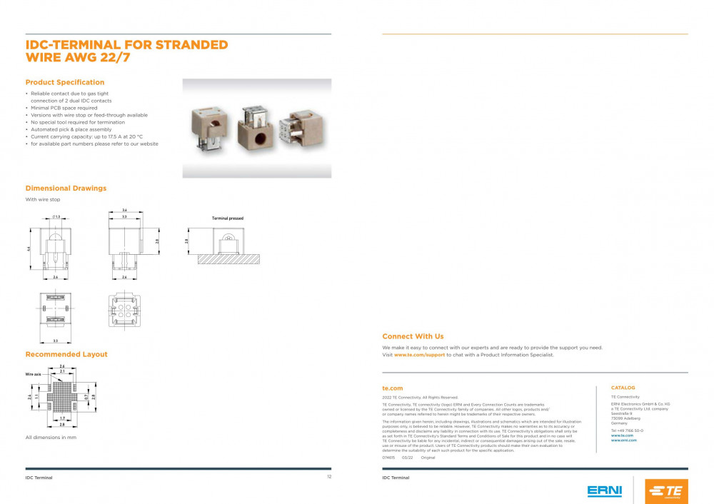 TE Connectivity IDC terminal document page 7