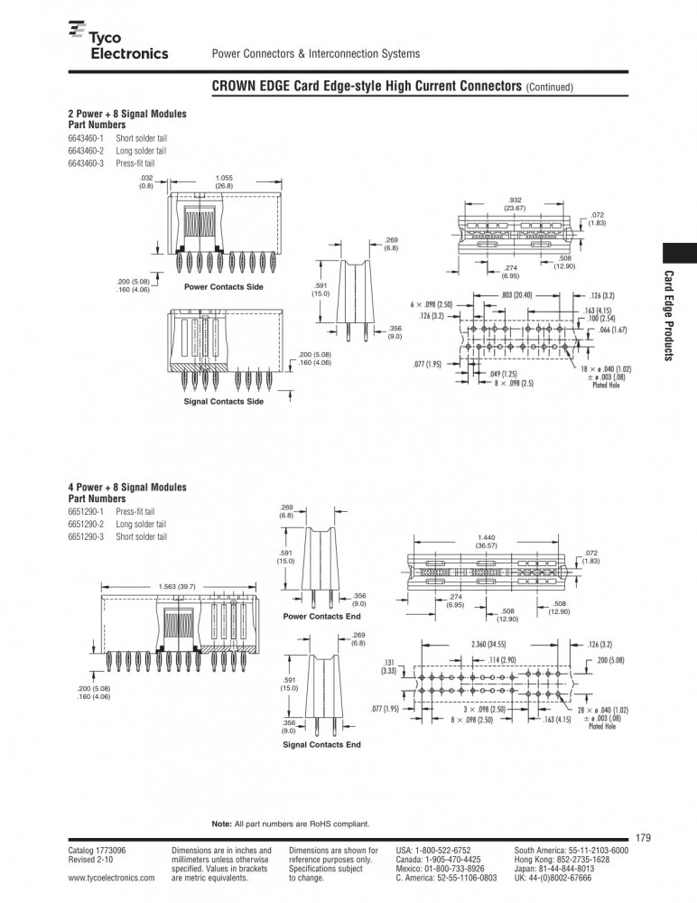 TE Connectivity high-current card-edge connector document page 7