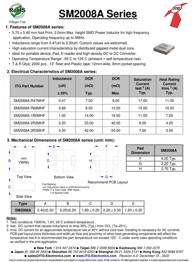SM2008A datasheet page 1