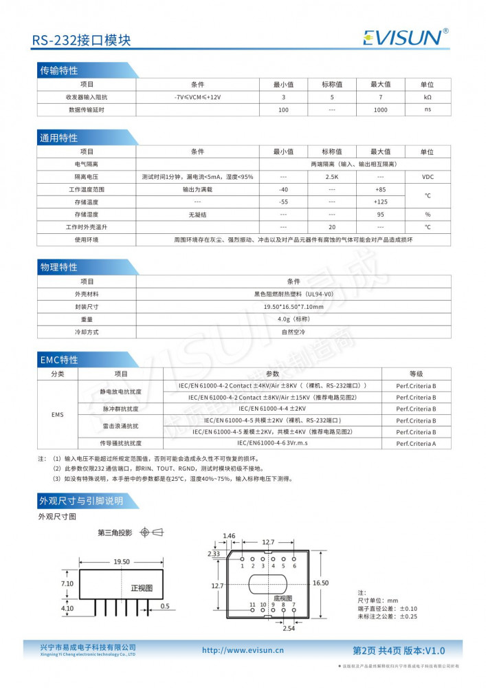 RSM232D datasheet page 2
