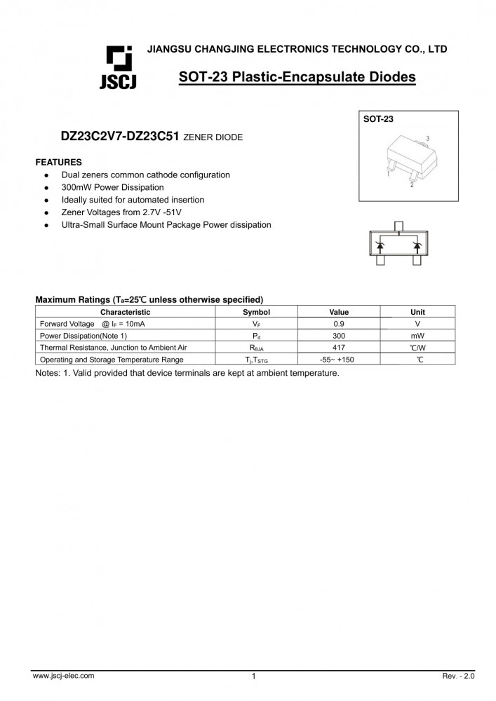 DZ23C12 datasheet page 1