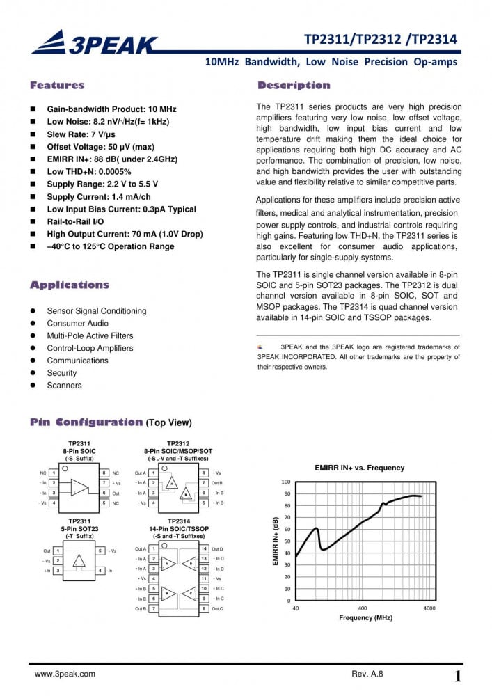 TP2312-TR datasheet page 1
