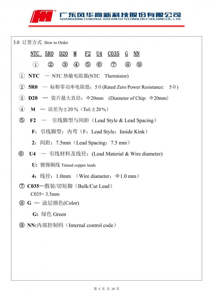FH NTC5R0D20MF2U4C035GNN specification page 5
