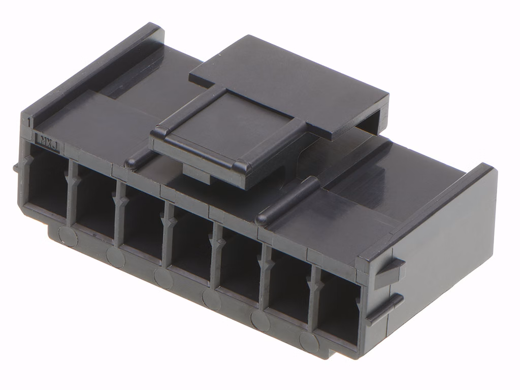 Mini-Lock Receptacle Housing, 2.50mm Pitch, Single Row, Positive Lock, 15 Circuits, Black, PFAS-Free