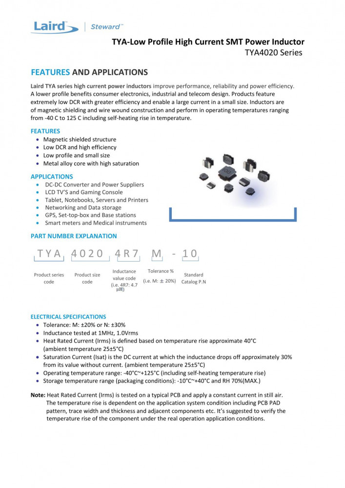 TYA4020 datasheet page 1
