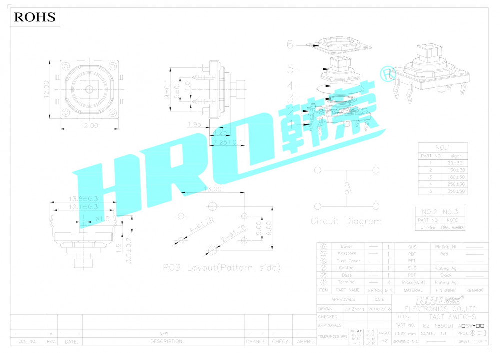 K2-1850DT-A4SW-04 technical drawing and circuit documentation