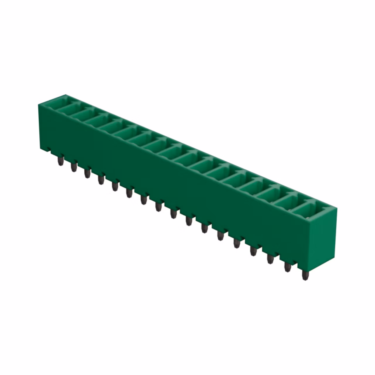 3.81mm Pitch Eurostyle Vertical PCB Header, Green Housing, 17 Circuits for sale