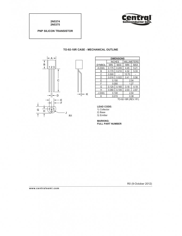 Central 2N5375 datasheet page 2