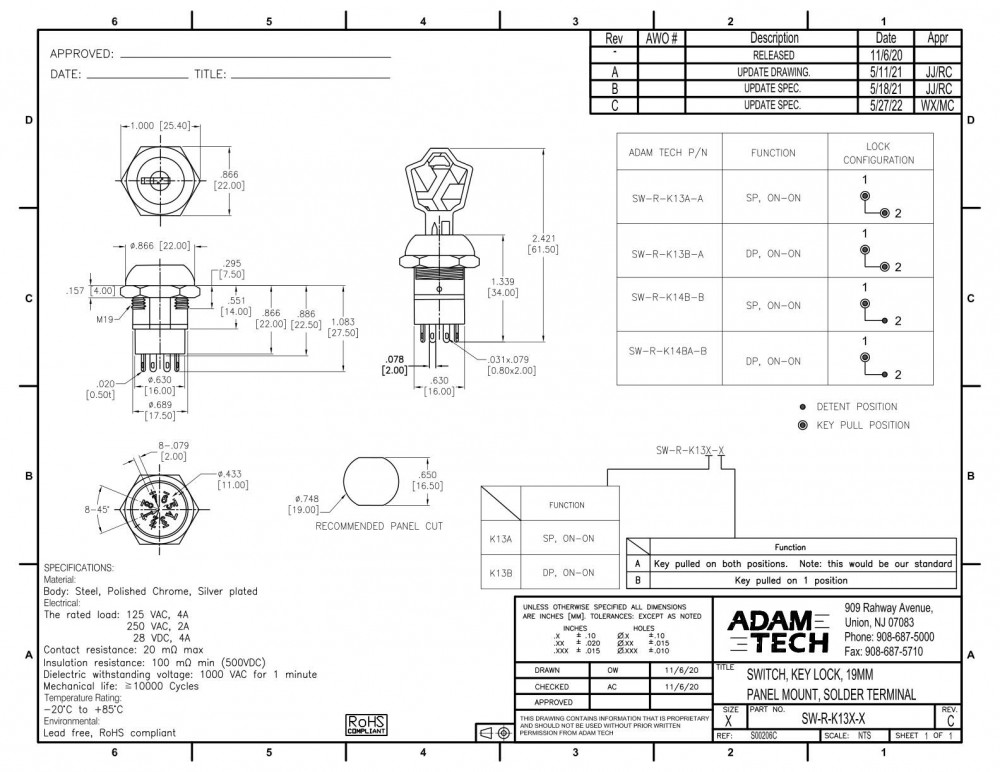 SW-R-K13X-X product document preview