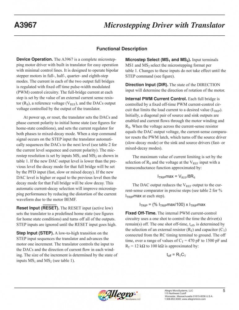 A3967 datasheet page 5