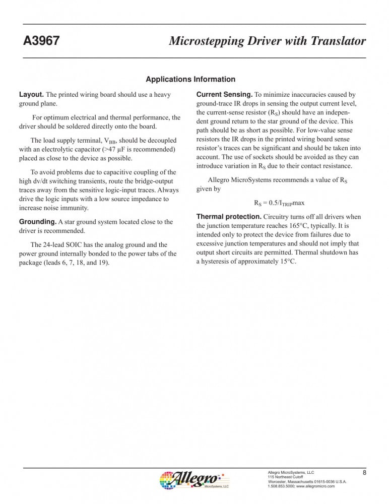 A3967 datasheet page 8