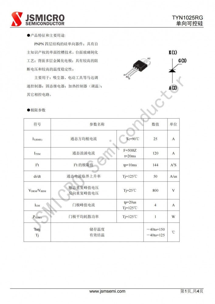 TYN1025RG-JSM datasheet page 1