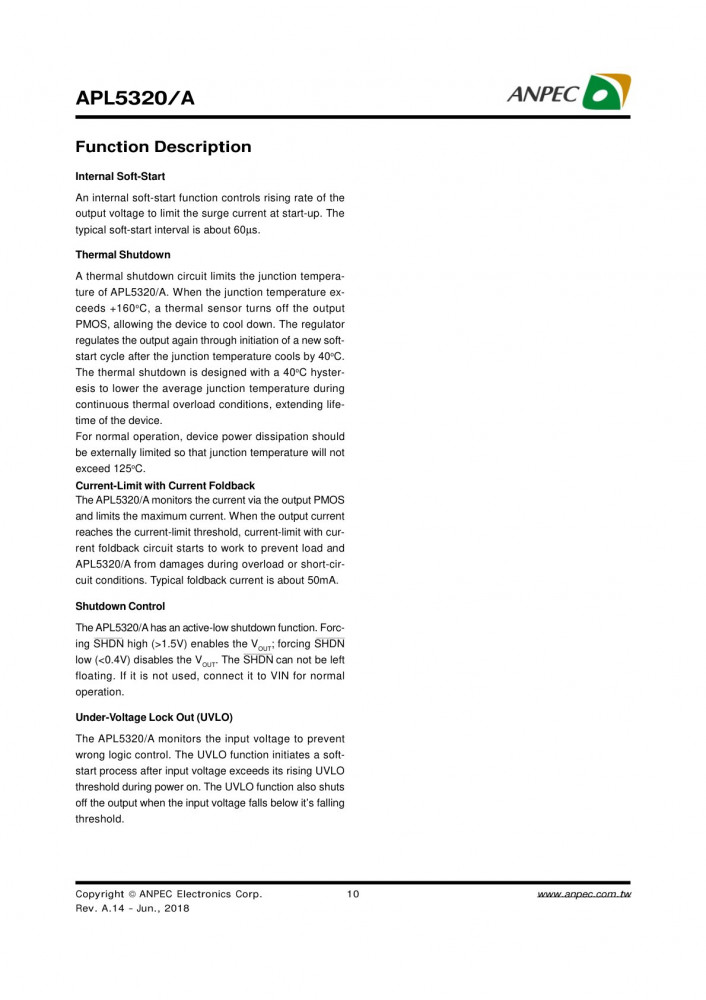 ANPEC APL5320 datasheet page 10