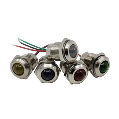 LED Panel Mount Indicator Red .555″ 240VWire Leads IP67 for sale