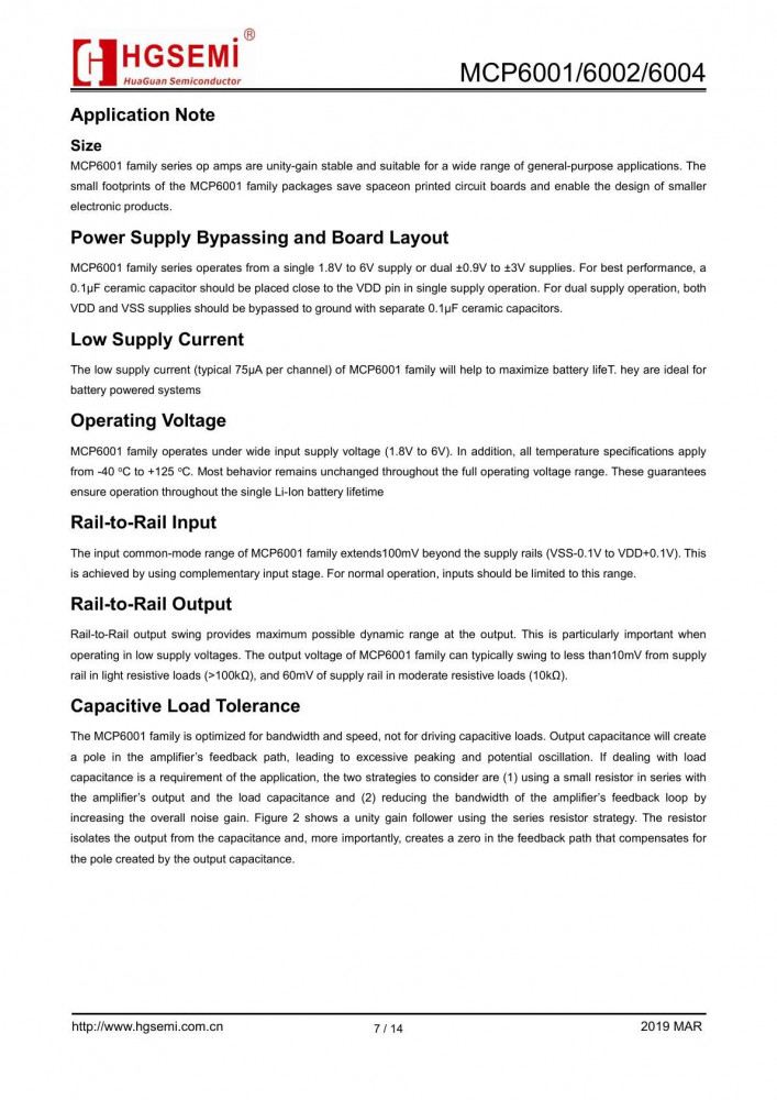 MCP6001M5/TR datasheet page 7