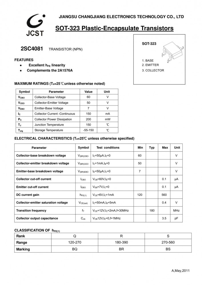 2SC4081 datasheet page 1