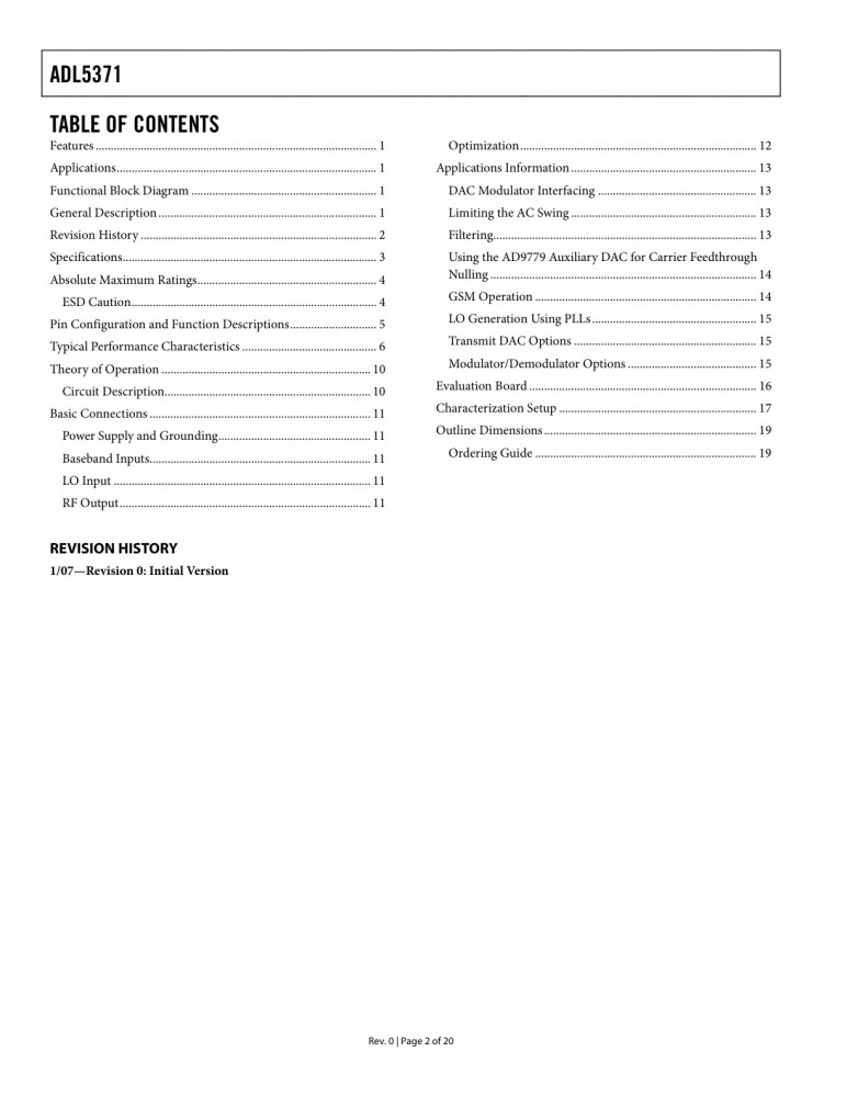ADL5371 datasheet page 2