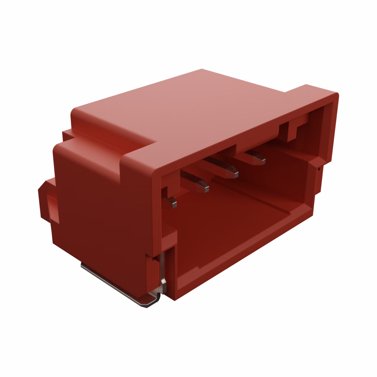 DuraClik Wire-to-Board Header, Single Row, Right-Angle, 4 Circuits, Tin (Sn) Plating, Red for sale