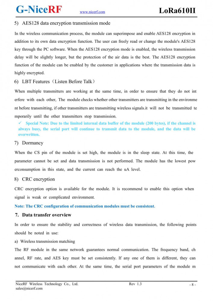 LORA610II-915MHz datasheet page 8