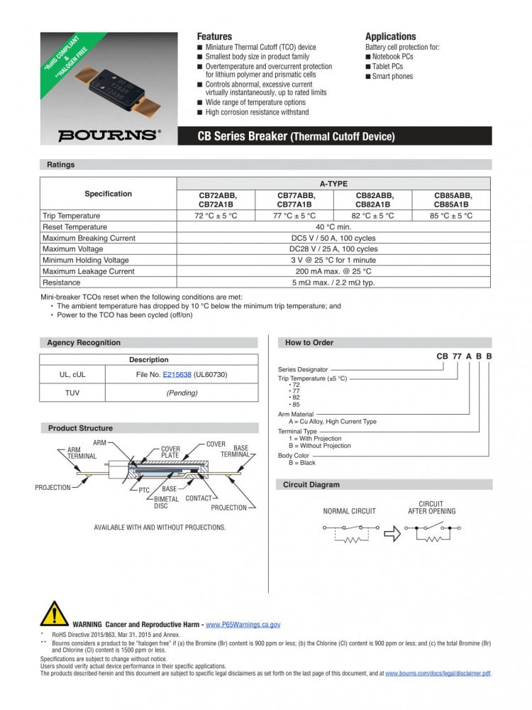 CB82A1B datasheet page 1