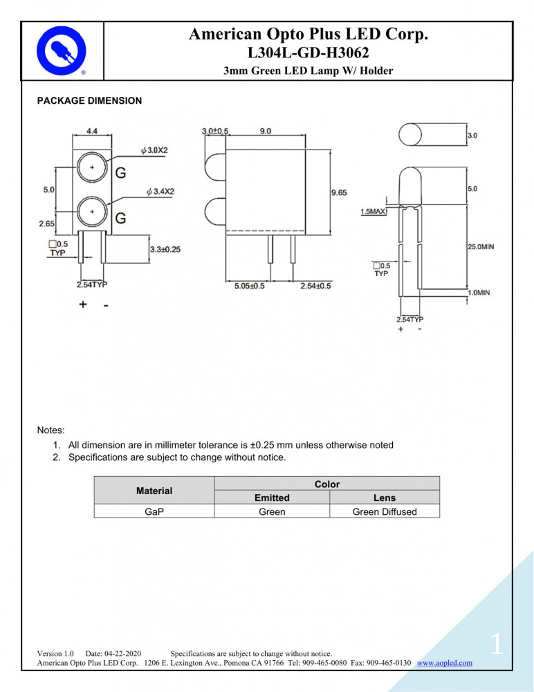 L304L-GD-H3062 datasheet page 1