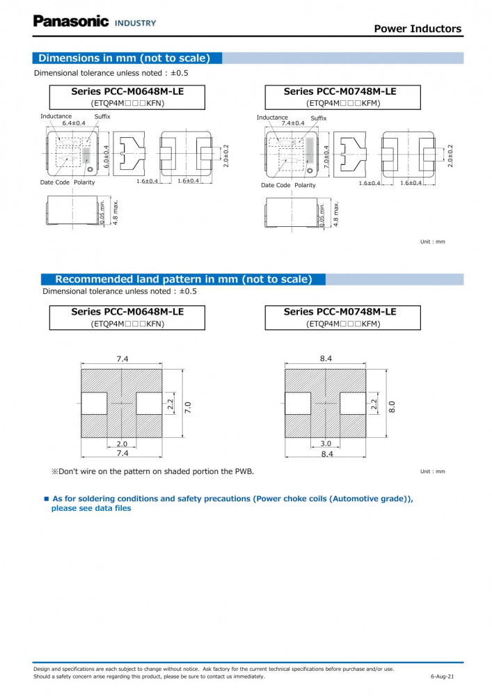 PANASONIC ETQ-P4M220KFM document page 6