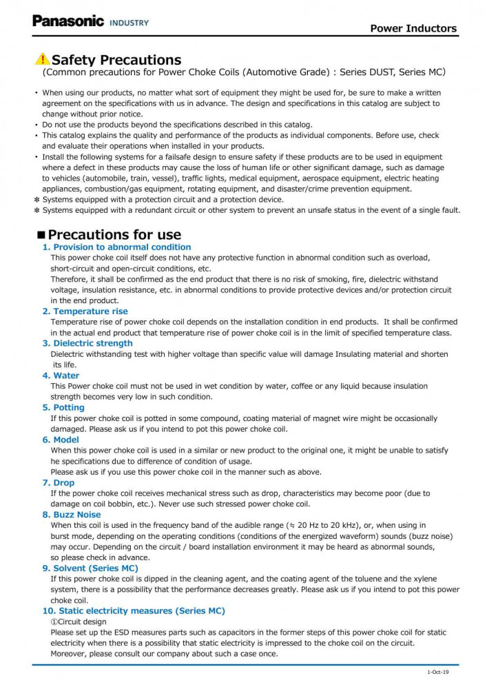 PANASONIC ETQ-P4M220KFM document page 9