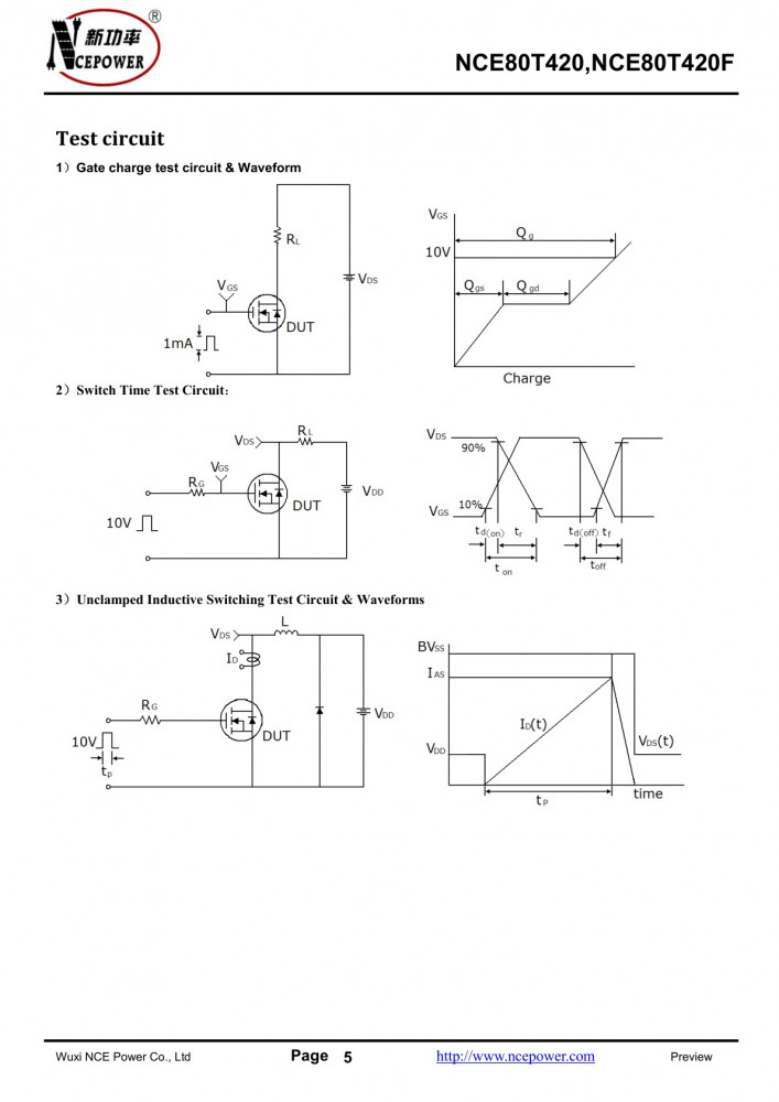 NCE80T420 datasheet page 5