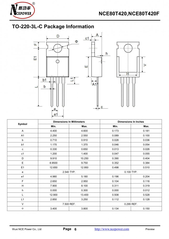 NCE80T420 datasheet page 6