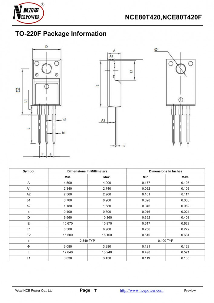 NCE80T420 datasheet page 7