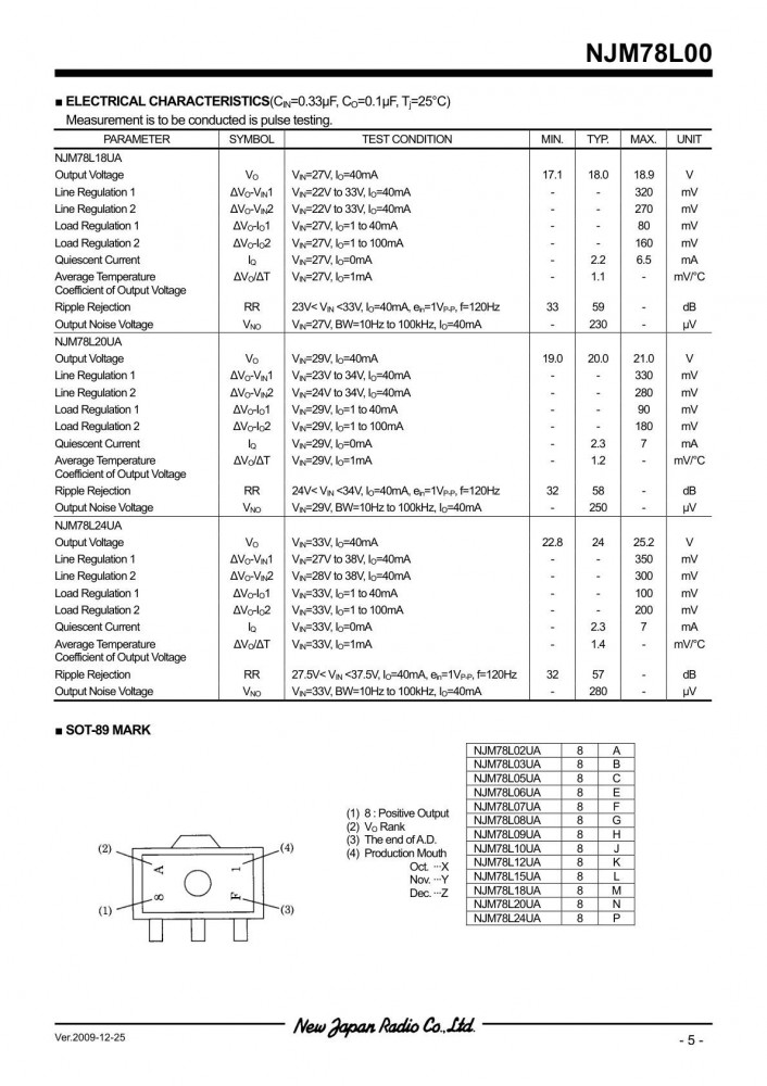 NJM78L00 datasheet page 5
