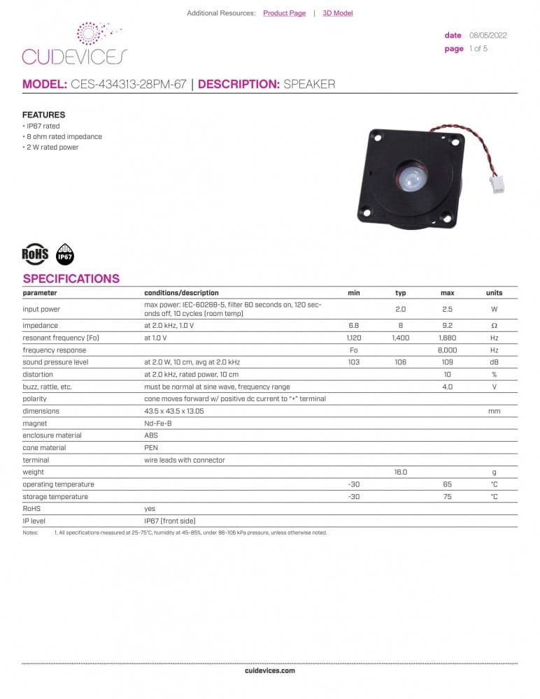 CES-434313-28PM-67 datasheet page 1
