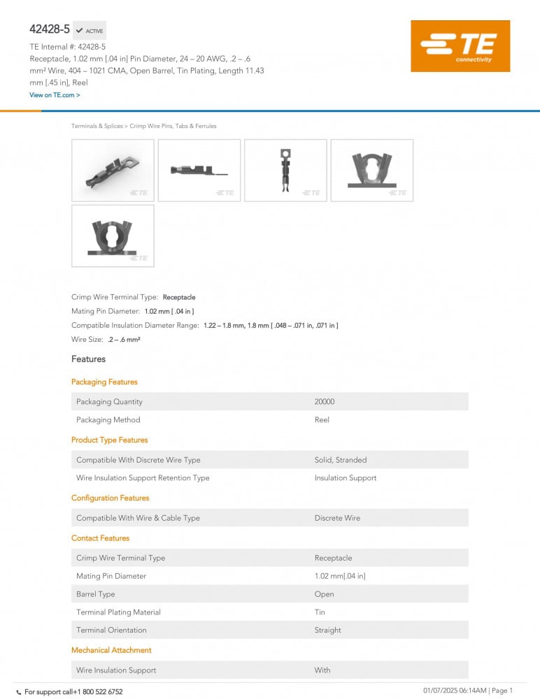 42428-5 technical document page 1