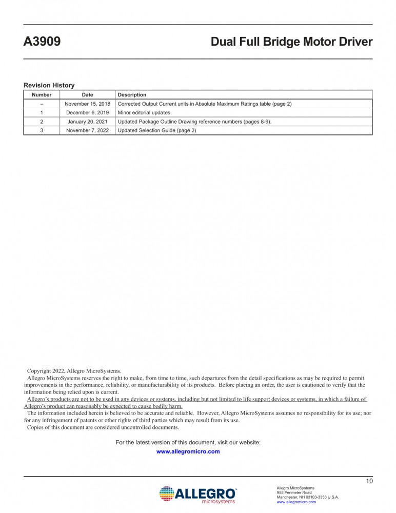 A3909 datasheet page 10