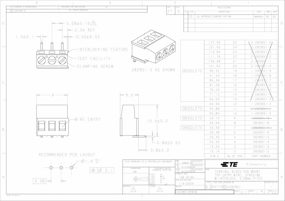 TE Connectivity 282851-8 drawing page 1